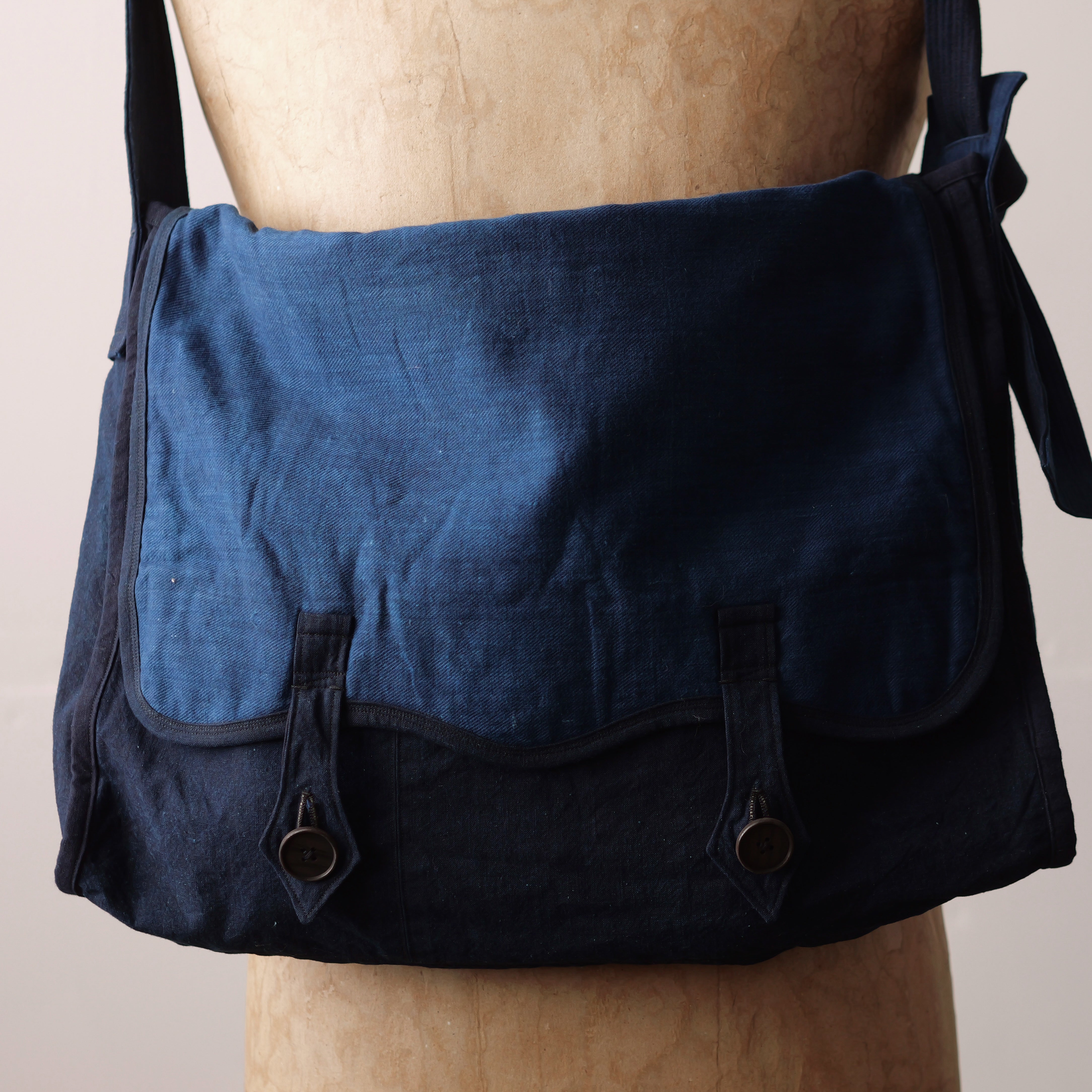 NORA BAG~type postman~japan old indigo cotton fabric~