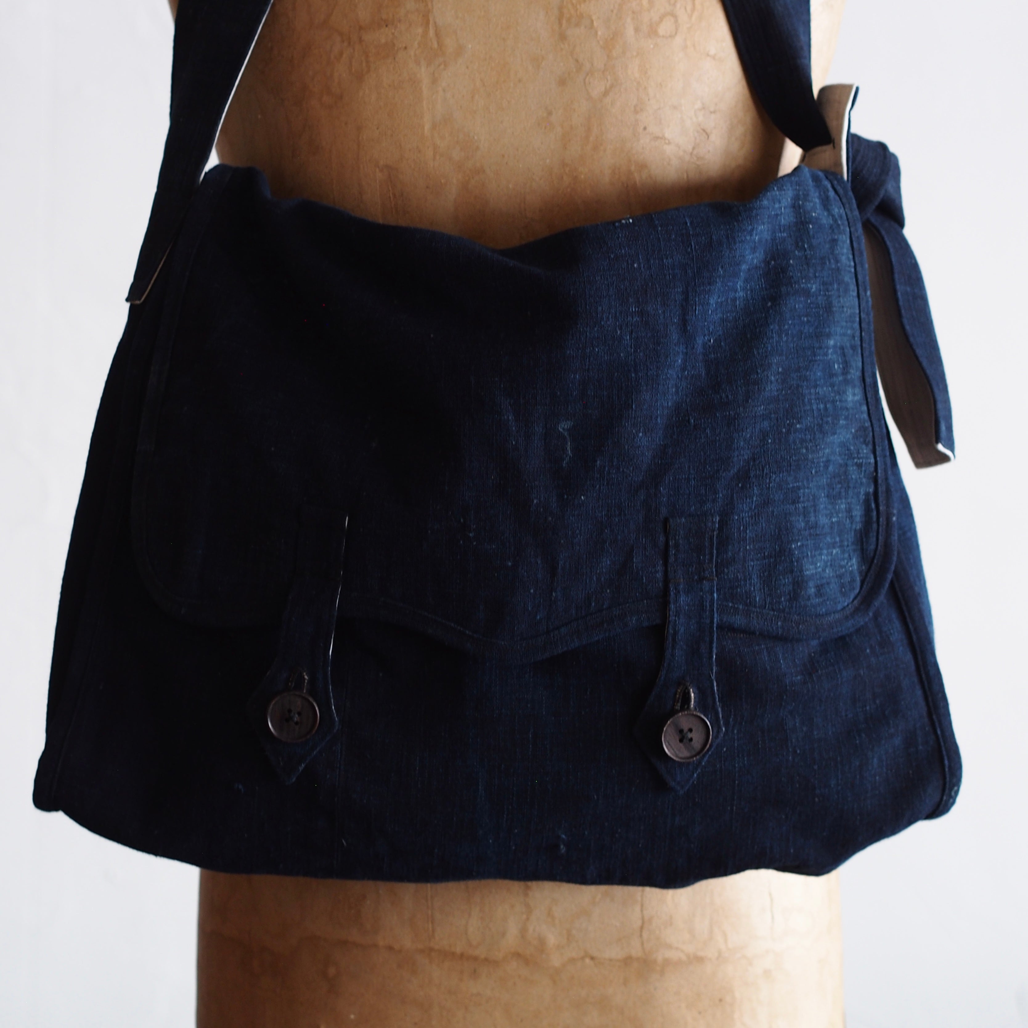 NORA BAG~type postman~japan old indigo cotton fabric~