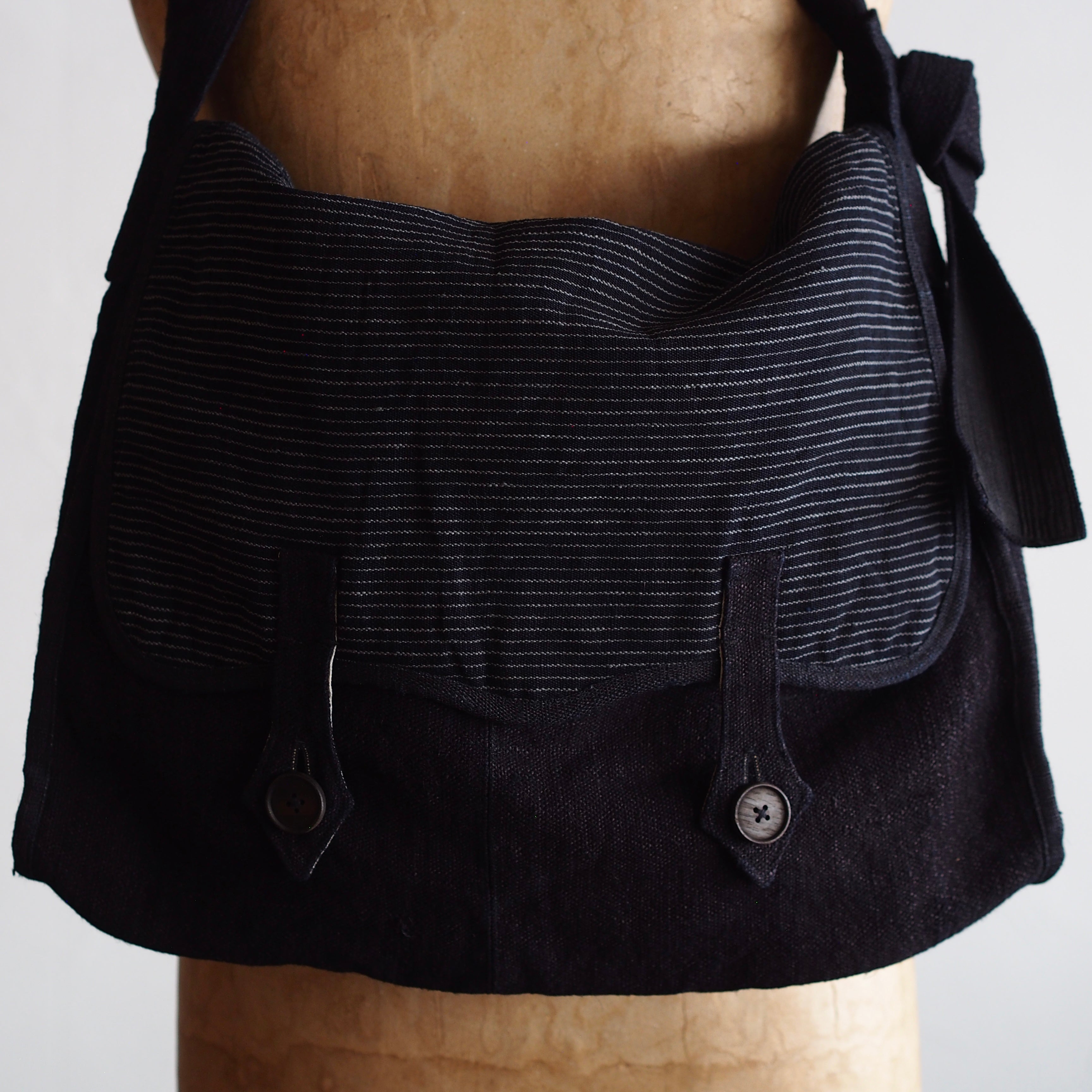 NORA BAG~type postman~japan old indigo hemp fabric~