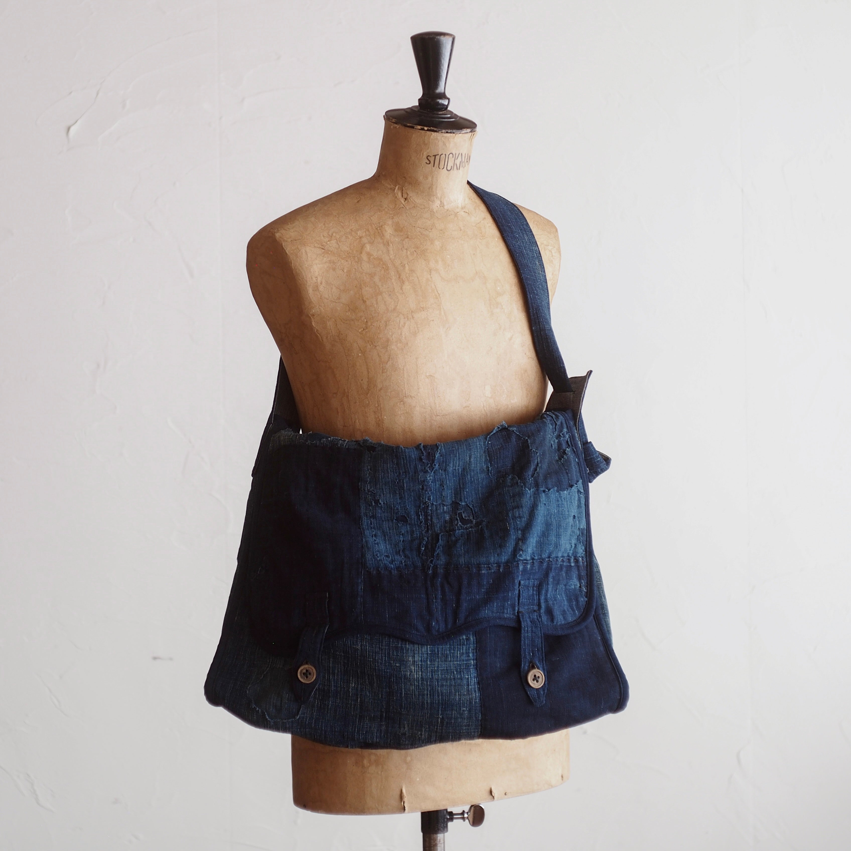 NORA BAG~type postman~japan old indigo boro